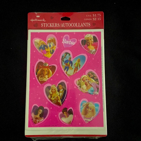 Barbie | Toys | New 4 Sheets Of Barbie Heart Stickers 996 Mattel | Poshmark